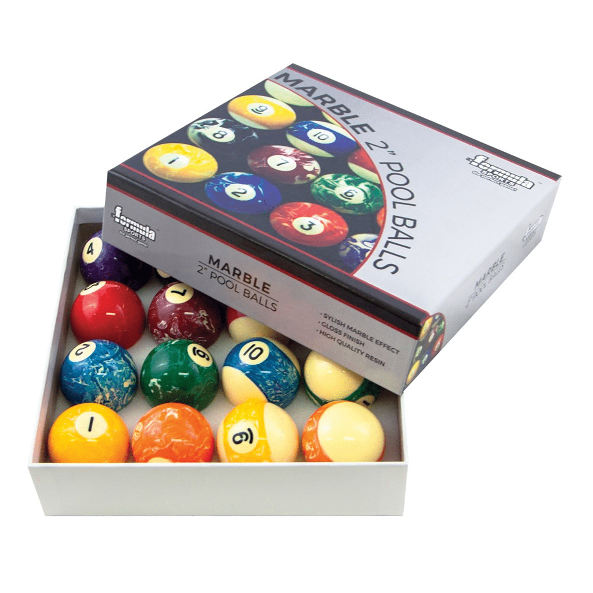 Buy Formula Sports Marble 2" Kelly Pool Ball Set from Cue Store