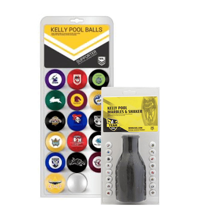 Buy NRL Kelly Pool Ball Set, Shaker & Marbles from Cue Store