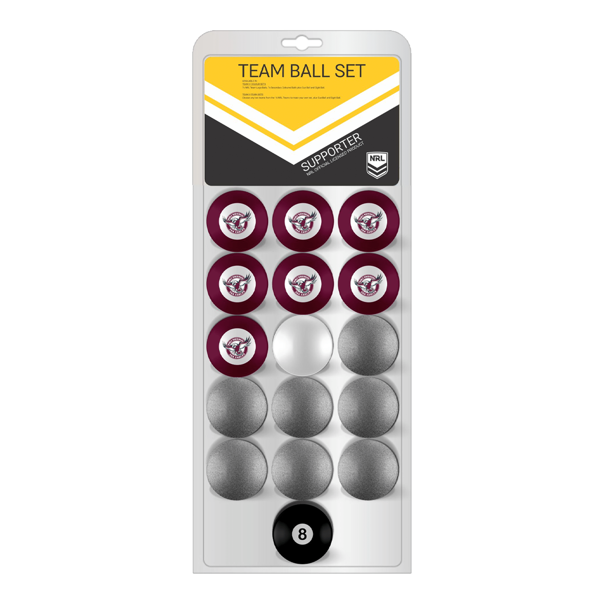 Buy NRL Teams Pool Ball Set from Cue Store